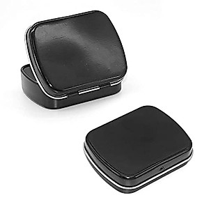 9 Pack Metal Rectangular Hinged Tin Boxes with Lid,2.4x1.8x0.6 Inch, Containers Portable Box for Small Storage Kit Home Organizer,Black,White,Silver Model 604715