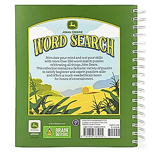 John Deere Word Search, Multi-Level Spiral-Bound Puzzle Book Including More Than 250 Farm, Tractor, and Animal Puzzles (Part of the Brain Busters Puzzle Collection)