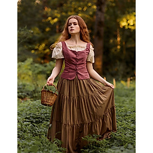 Scarlet Darkness Womens Renaissance Costume Vest Victorian Steampunk Waistcoat Wine L