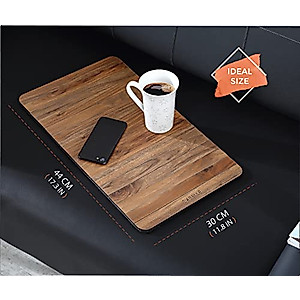 SIABELLE® Sofa Arm Tray, Flexible Couch Arm Tray Table, Foldable Cup Holder for Armrest, Portable Couch Tray for Drinks, Snacks, Phone, TV Remote - (17.4” x 12”)