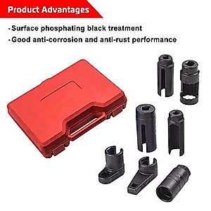 7PCS Oxygen Sensor Socket 22mm (7/8 in), 27mm, 29mm fits All Vehicle O2 Removal and Installation Universal Puller and Removal Tool