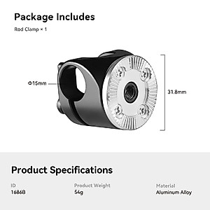SmallRig 15mm Rod Clamp to Rosette Mount for ARRI Standard Rod Support System - 1686B