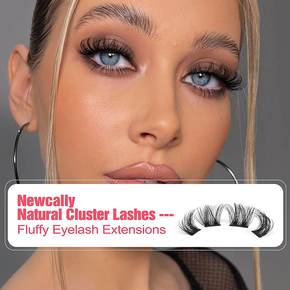 Cluster Lashes Natural Look Wispy Cat Eye Lashes Extensions Fluffy False Eyelashes Individual Lashes Strips DIY Lashes Pack Natural Lashes Clusters 8 Pairs by Newcally
