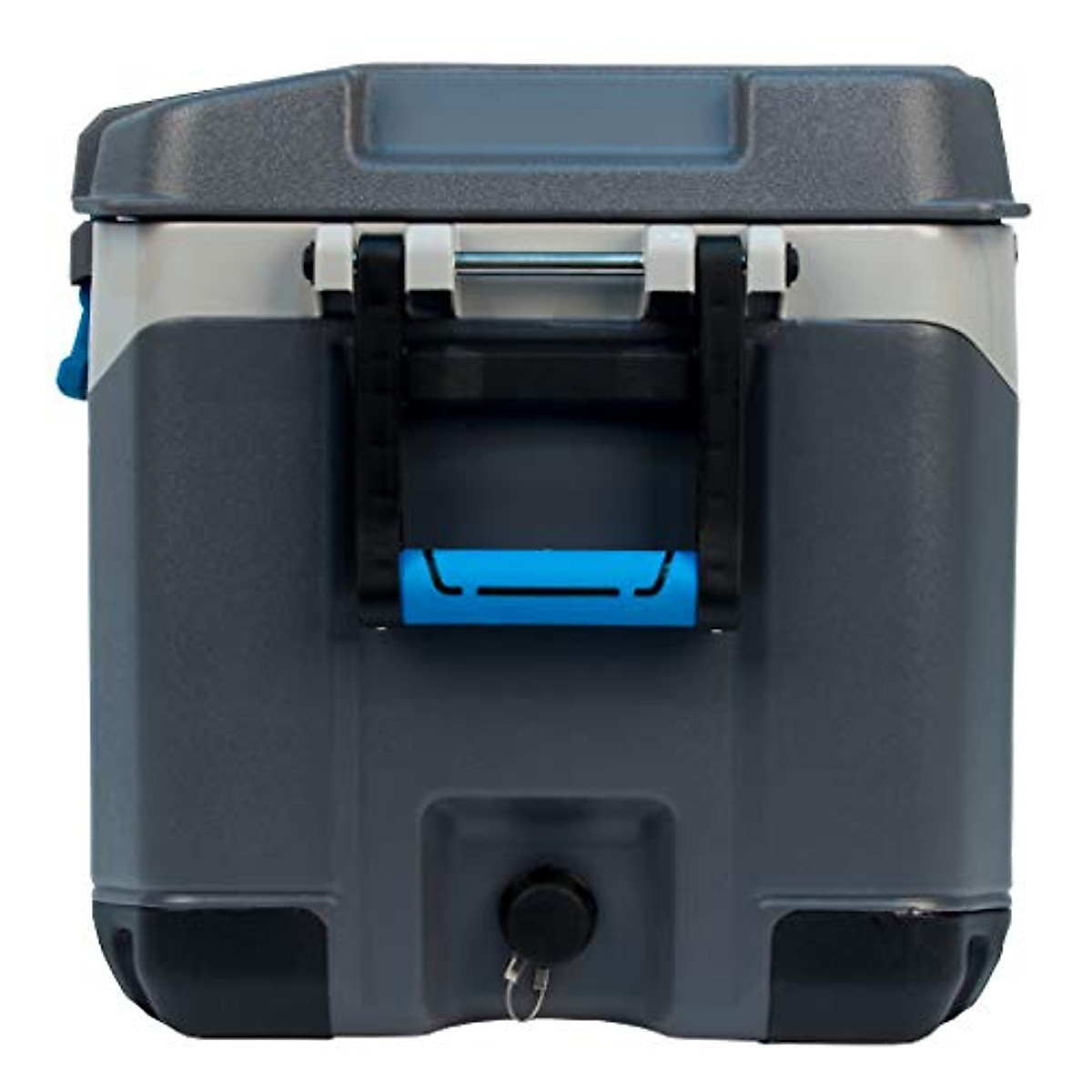 Igloo BMX 52 Quart Cooler with Cool Riser Technology, Fish Ruler, and Tie-Down Points - 16.34 Pounds - Carbonite Gray and Blue