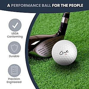 Cut DC Dual Core Golf Balls - Premium, Soft Core - Offers Decreased Ball Spin & Improved Golf Shot Accuracy and Control - 4 Piece Construction Designed for Players of All Levels (One Dozen)