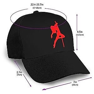 Pole Dancer Stripper Baseball Cap Adjustable Size for Running Workouts and Outdoor Activities All Seasons Trucker Hat Black