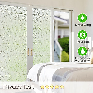 Frosted Glass Window Privacy Film Bathroom Frosting Window Clings Anti UV Heat Blocking Home Window Tinting Film No Adhesive Decorative Window Stickers Classroom Door Window Cover