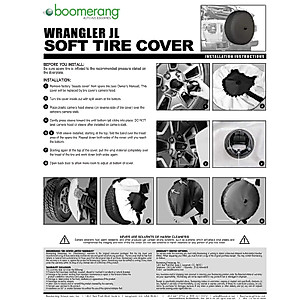 Boomerang - Distressed Star (White Print) - 32" Soft JL Tire Cover for Jeep Wrangler JL (with Back-up Camera) - Sport & Sahara (2018-2024) - Made in The USA