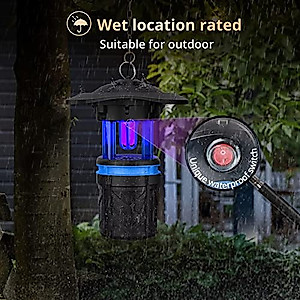 POWIFY Mosquito Trap Outdoor, Bug Zapper with Fluorescent UV Light, Mosquito Zapper with Suction Fan and 1000V Grid Combination, Fly Trap Mosquito Killer for Gnat, Moth, Flying Insect (Without Stand)