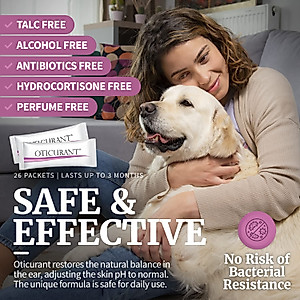 OTICURANT Pet Ear Powder for Dogs | No More Itching, Scratching or Bad Smell | Reduces Waxy Build Up | No Cleaning Solution Drops or Wash Needed | 26 Easy-Dose Packets