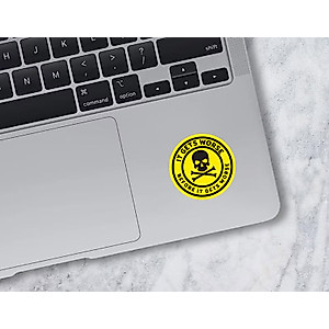 Miraki It Get's Worse Before It Gets Worse Sticker, Sarcastic Sticker, Funny Skull Sticker, Meme Sticker, Water Assitant Die-Cut Vinyl Funny Decals for Laptop, Phone, Water Bottles, Kindle Sticker