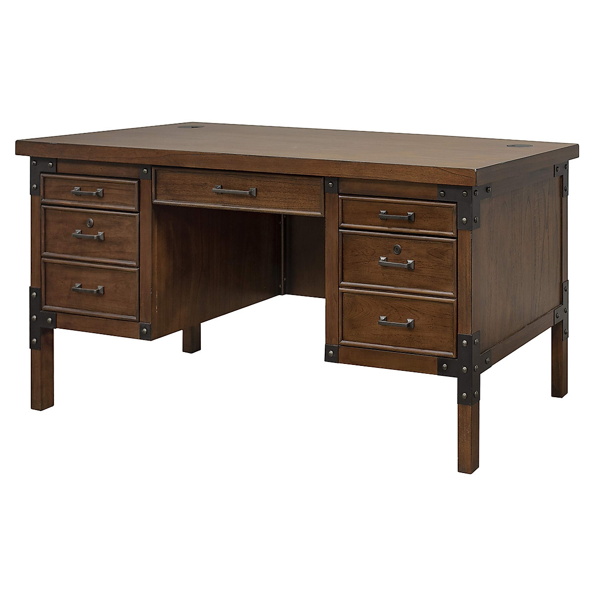 Martin Furniture HALF PEDESTAL DESK, Brown