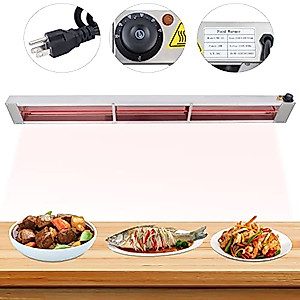 Gdrasuya10 60″ Electric Strip Heater, Commercial Grade Infrared Food Warmer Temperature Adjustable Overhead Food Warmer for Food, 1000W 110V