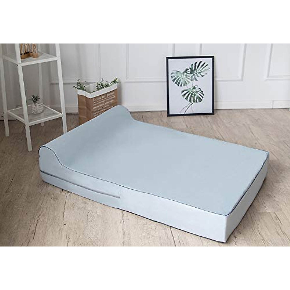 Jumbo Orthopedic Dog Bed - 7-inch Thick Memory Foam Pet Bed with Pillow With Removable Cover & Free Waterproof Liner - For Large Breed Dogs