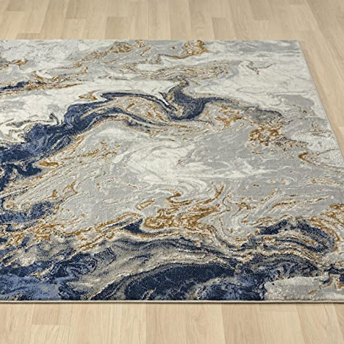 LUXE WEAVERS Marble Swirl Abstract Area Rug, Blue 8x10