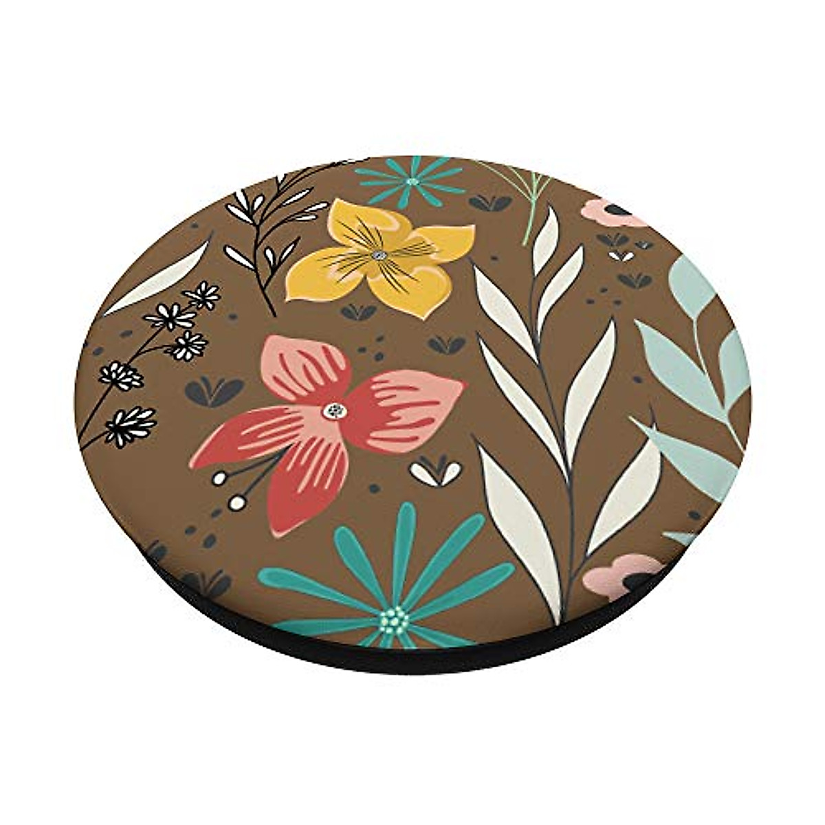 Coyote Light Brown Pastel Floral Flower Design PopSockets Swappable PopGrip