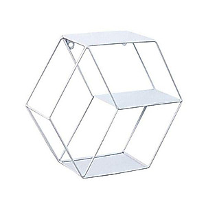 Ochine Wall Mounted Floating Shelves Rustic Round Storage Display Hexagonal Wall Hanging Shelf Home Decor for Living Room, Bedroom, Bathroom, Office, Kitchen