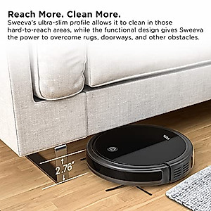 TCL Sweeva 1000 Robot Vacuum Cleaner Ultra Slim 2.76inch, Strong Suction 1500Pa, 120mins Runtime, Washable HEPA Filter, Good for Pet Hair, Hard Floor & Carpets