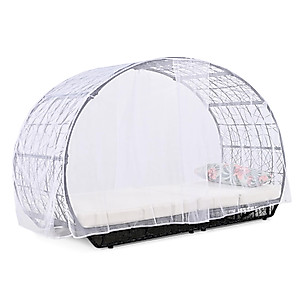 LUMISOL Outdoor Patio Daybed with Curtain, Sunbed with Cushion and Colorful Pillow, 90.55" Wicker Lounge Chairs Backrest Adjustable Recliners for Lawn Garden Poolside, Beige Cushion and Black Wicker