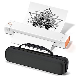 ItriAce M08F Portable Printer, Upgrade Bluetooth Portable Printers Wireless for Travel, No Ink Mobile Compact Printer for Home, Office, School, Support 8.5'' x 11'' Thermal Paper with 1 Case