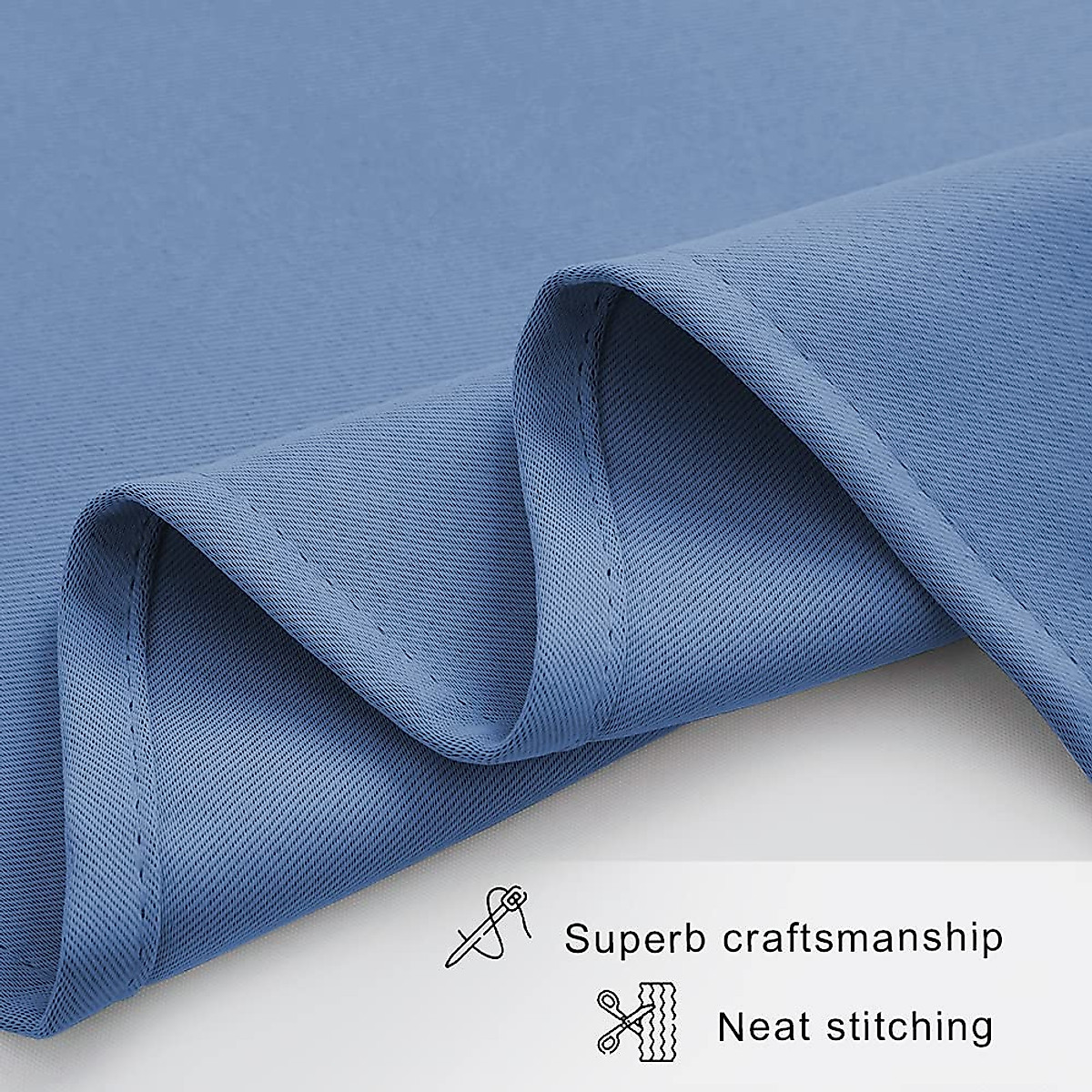 QSYFCTTEX Blackout Curtains for Bedroom - Grommet Thermal Insulated Room Darkening Curtains for Living Room Set of 2 Panels (42 x 96 Inch, Light Blue)