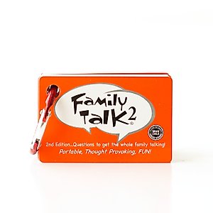 Around the Table Games Family Talk 2 Portable, Meaningful Conversation Starters includes 50 card deck, 100 questions, 1 ring