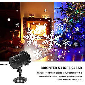 Christmas Projector Lights Outdoor, Indoor Christmas Decorations Snowfall LED Light Projectors with Waterproof White Snowflake for Xmas，Holiday, Home，Party，Garden and Patio Decoration