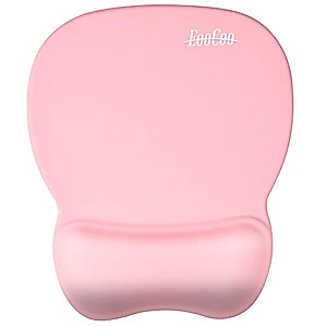 Ergonomic Gaming Mouse Pad with Wrist Support Gel Rest for Laptop at Internet Cafe, Home & Office, Non-Slip Silicone Base Mouse Mat MP04PN - Pink