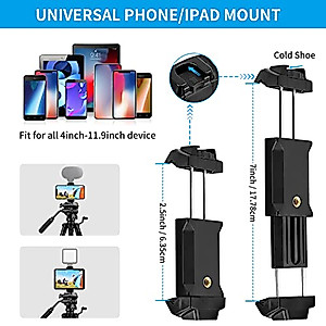 Tripod, 73 inch Tripod for Camera 15 lbs Loads with Fluid Head, 2 Quick Release Mounts and Tablet & Phone Mount