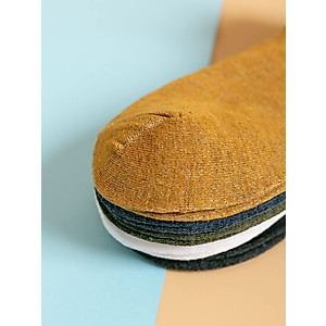 OYOANGLE Women's 8 Pairs Striped Print Ankle Socks Active Lightweight Running Socks Multicolor Striped One Size