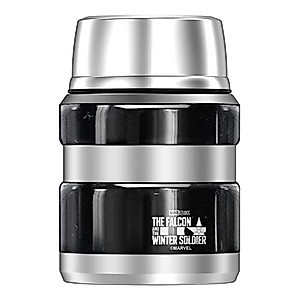 THERMOS Marvel - The Falcon And The Winter Soldier, Captain America Shield, Wield The Shield STAINLESS KING Stainless Steel Food Jar with Folding Spoon, Vacuum insulated & Double Wall, 16oz