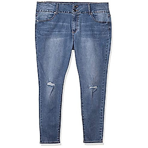 City Chic Women's Plus Size PEAR Shape RIP Detailed Jeans, MID Denim, 24