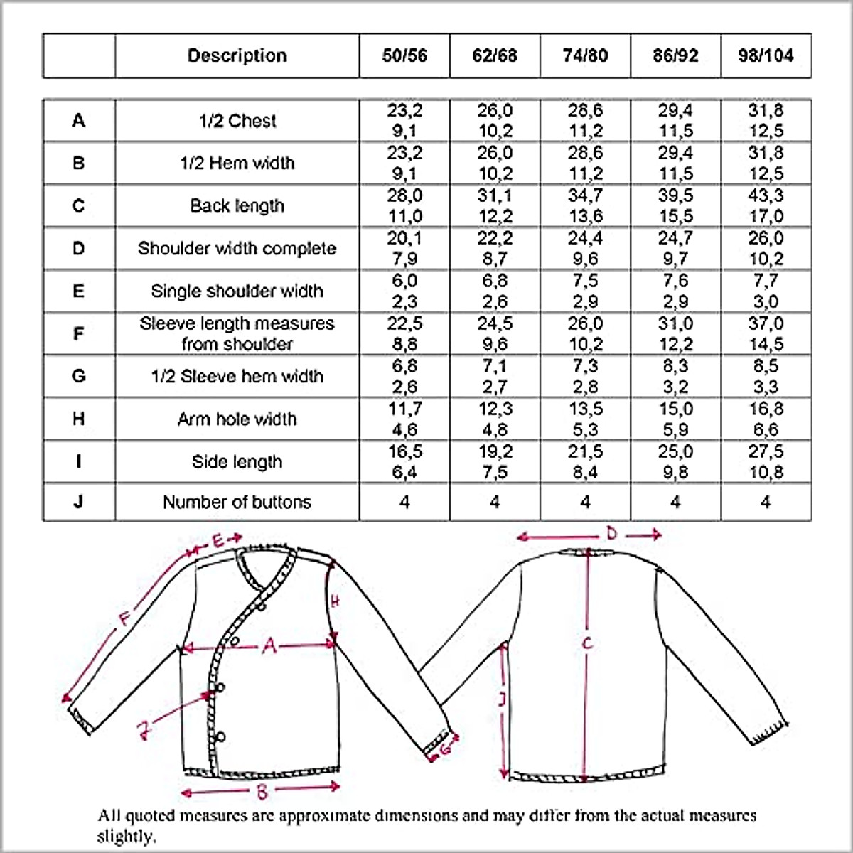 Ecoable Baby Long Sleeve Thermal Cardigan Sweater, Organic Merino Wool, Boys and Girls Sizes Newborn - 2 Years (EU 98-104 | 2-3 Years, Burgundy Rose)