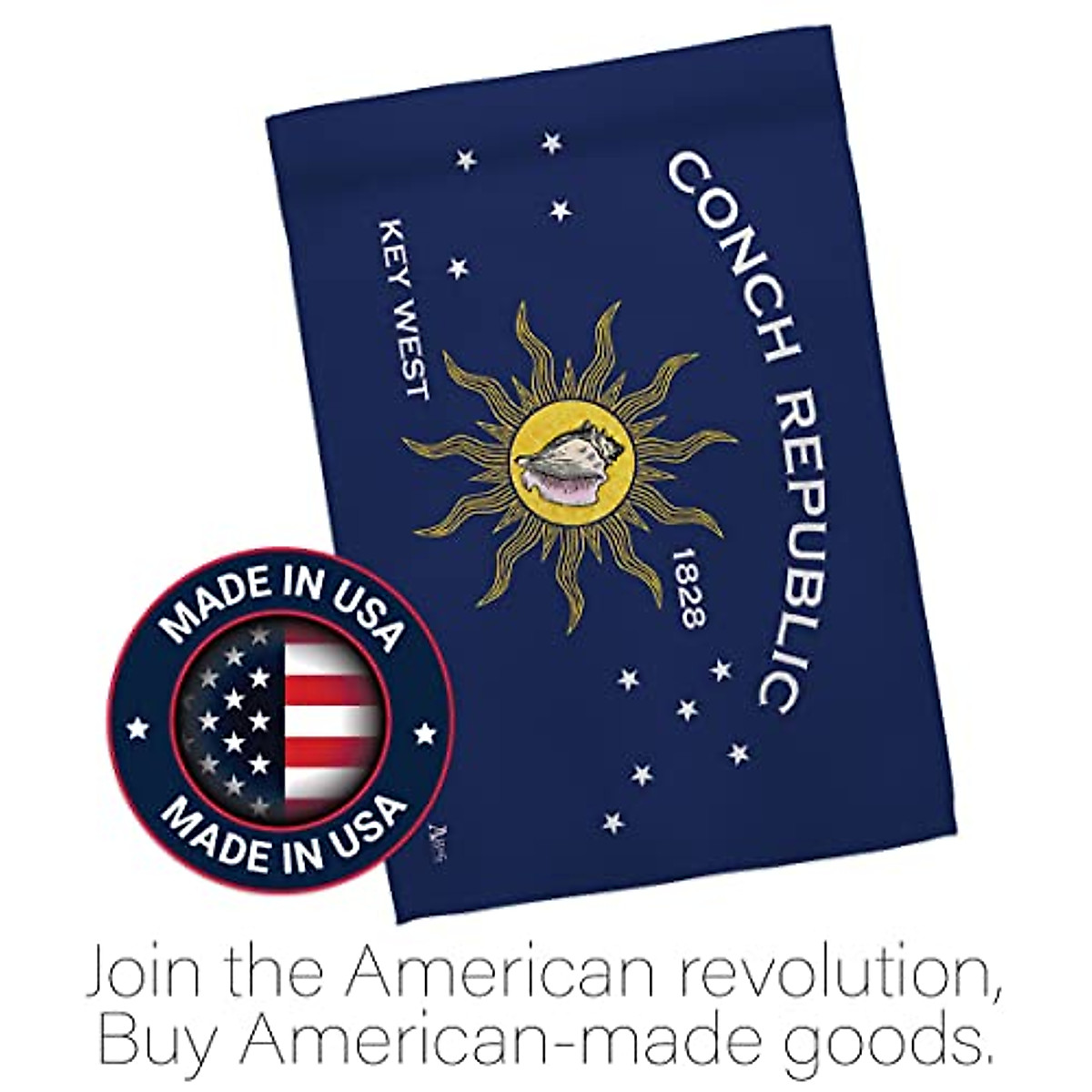 Americana Home & Garden Conch Republic Garden Flag Regional Nation International World Country Particular Area House Decoration Banner Small Yard Gift Double-Sided, Made in USA