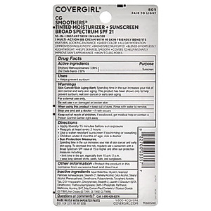 COVERGIRL Smoothers Lightweight BB Cream, Fair to Light 805, 1.35 oz (Packaging May Vary) Lightweight Hydrating 10-In-1 Skin Enhancer with SPF 21 UV Protection