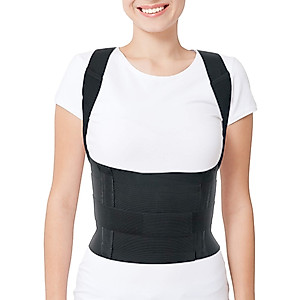 ORTONYX Comfort Posture Corrector Clavicle and Shoulder Support Back Brace, Fully Adjustable for Men and Women/656A-Medium
