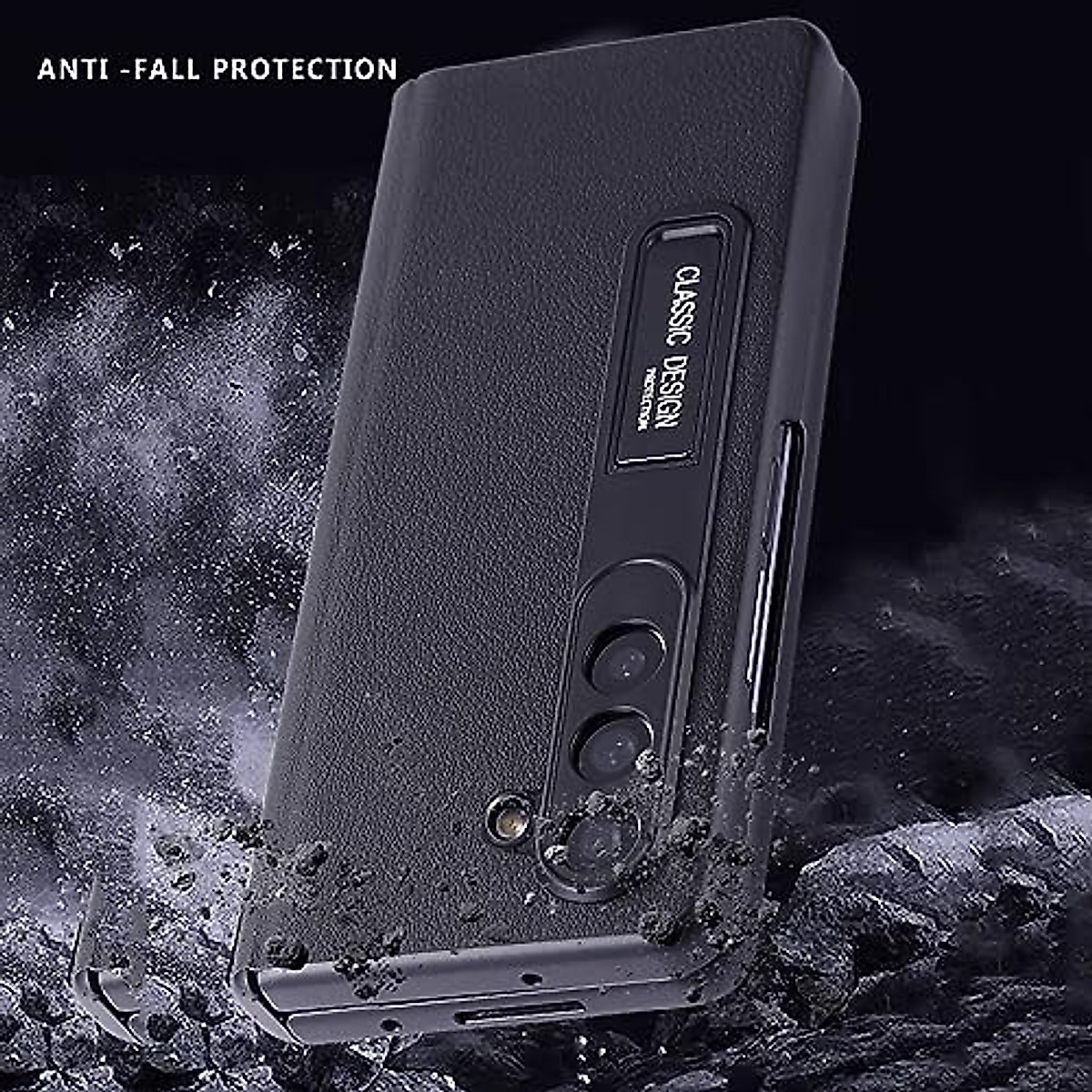 HAZARA Case for Samsung Galaxy Z Fold 5, Genuine Cowhide Leather Cover Folding Stand Magnetic Hinge Protection Case,Green