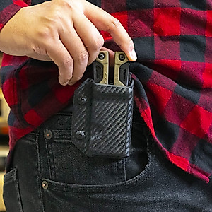 Clip & Carry Kydex Multitool Sheath for LEATHERMAN OHT - Made in USA (Multi-tool not included) EDC Multi Tool Sheath Holder Holster Cover (Carbon Fiber Black)