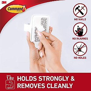 Command Broom and Mop Grippers Wall Hook, Damage Free Hanging Wall Mount Broom and Mop Holder, No Tools Household Cleaning Organizer for Living Spaces, 1 Hanger and 2 Command Strips