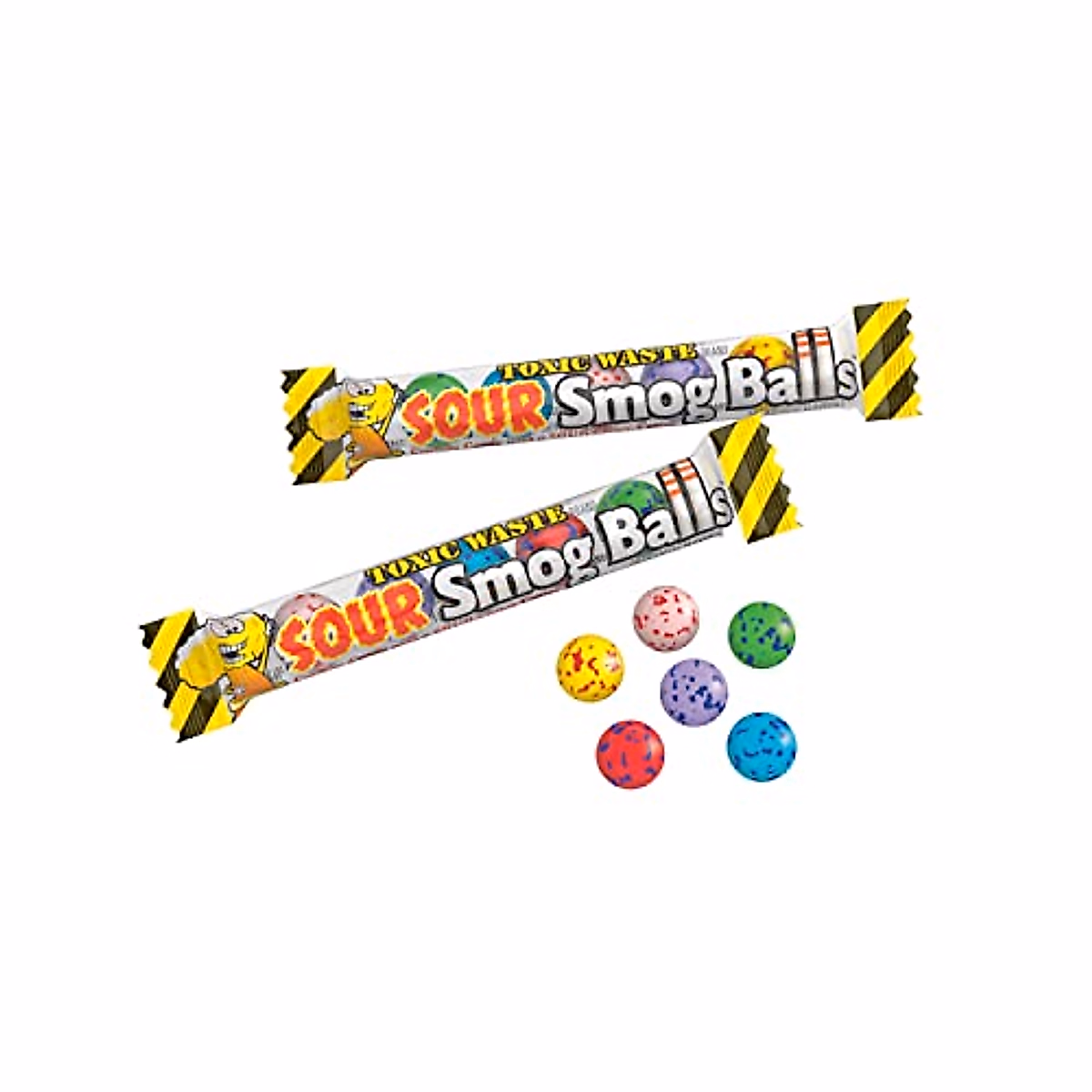 TOXIC WASTE | 3-Pack Bags of Sour Smog Balls | Deliciously Hard Candy with a Chewy Sour Center - 6 Flavors: Lime, Cherry, Strawberry, Lemon, Blue Raspberry, and Grape