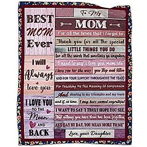 AJIIUSV Mom Gifts Mothers Day Blanket Gifts for Mom Blankets for Mom from Daughter to My Mom Blanket Mom Birthday Gifts Christmas Thanksgiving Gifts Throws Blankets 50"x60"