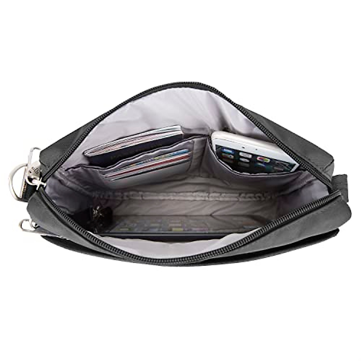 Travelon Anti-Theft-Class Small East/West Crossbody Bag, Black, 10.5 x 8 x 2.5