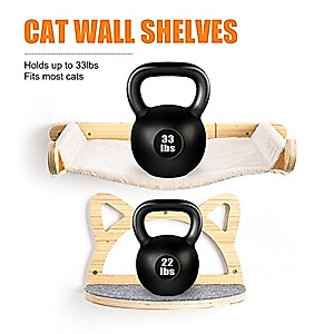 Toozey Cat Wall Shelves, Wall Mounted Cat Furniture with XXL Cat Hammock and 2 Cat Climbing Steps, Cat Shelves and Perches for Cats Playing, Sleeping, and Lounging