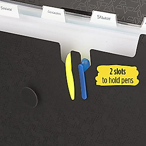 Five Star 6 Pocket Expanding File Organizer, Plastic Expandable File Folders with Pockets and Tab Inserts, Holds 11" x 8-1/2", Bungee Closure, Black (72391)