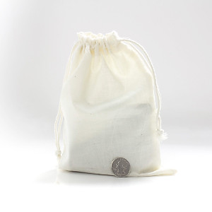 Knitial 6"x9" Natural Cotton Muslin Drawstring Bags Multipurpose 25 Bag Pack