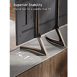 Perlegear Universal TV Stand Legs for Most 32-55 inch Flat or Curved TVs with VESA Mounting Patterns 200x100mm to 800x400mm, Table Top TV Stand Base Supports up to 88 lbs, PGTVS22