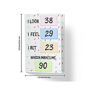 Funny 90th Birthday Cards For Women Or Men – For Friends, Family, Lover, Etc. – Funny Birthday Cards 90 years old – Perfect Funny Birthday Cards 90th Anniversary – Envelope (You look)