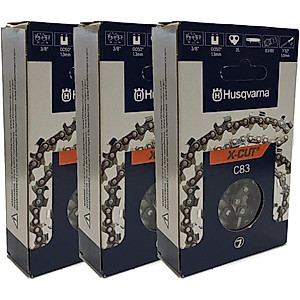 Husqvarna 585550072 20" Chainsaw Chain X-Cut 3/8" .050" 72 DL 5 Pack