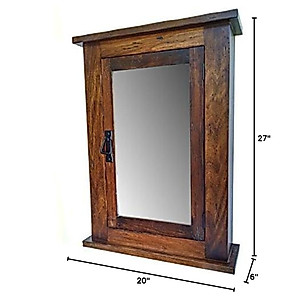 Dijkoo ZyduzscAT NUOTIRUIS Primitive Mission Medicine Cabinet/Surface Mount/Distressed Medium Finish/Solid Wood & Handmade C
