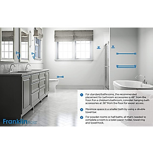 Franklin Brass Jamestown 24 inch Glass Shelf, Polished Chrome, Bathroom Accessories, 9065PC
